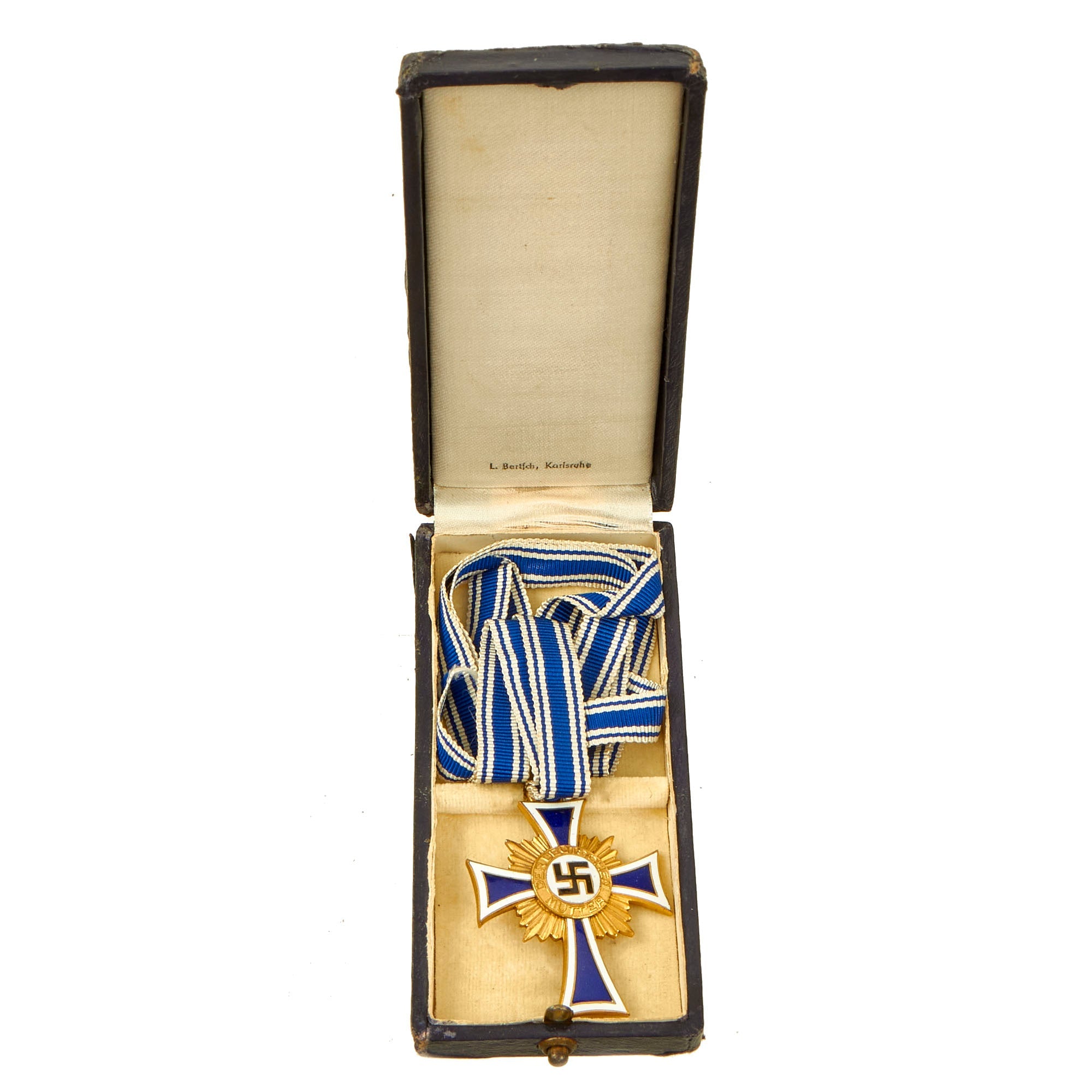Original German WWII Cased Gold Mother’s Cross by L. Bertsch of Karlsr ...