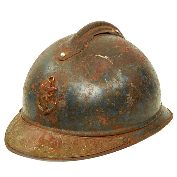 Original French WWI Issue Colonial Navy Model 1915 Adrian Helmet in Ho ...