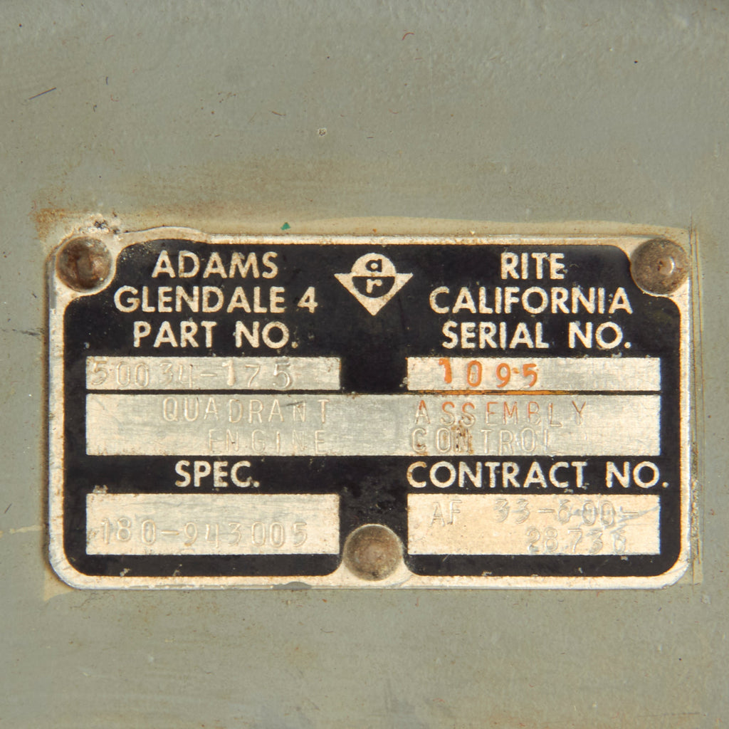 Original U.S. Cold War Era North American F-100 Super Sabre Throttle Q ...