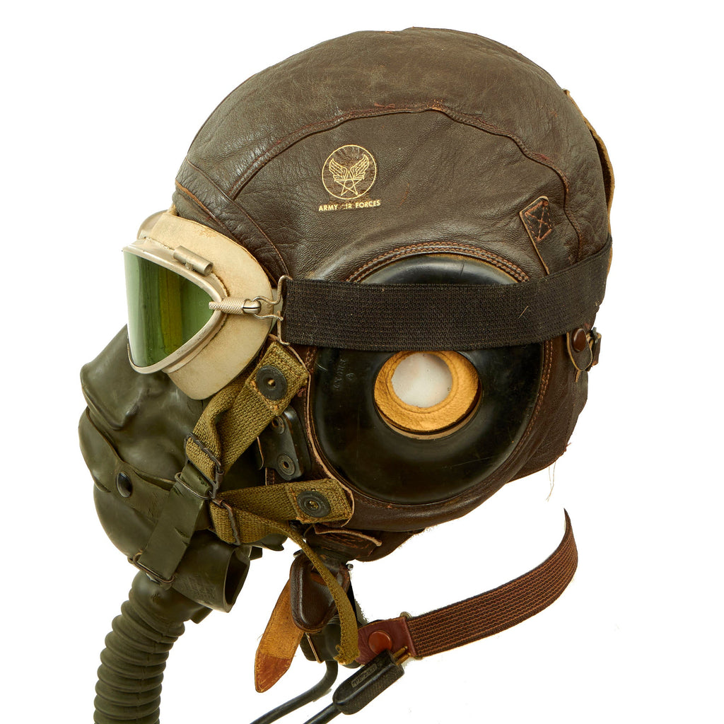 Original U.S. WWII USAAF Aviator Flight Helmet Set - AN6530 Goggles, A ...