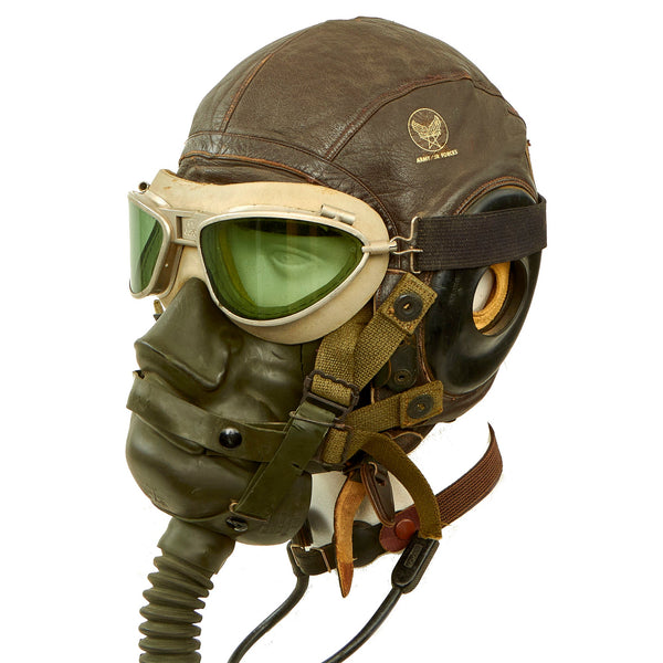 Original U.S. WWII USAAF Aviator Flight Helmet Set - AN6530 Goggles, A ...