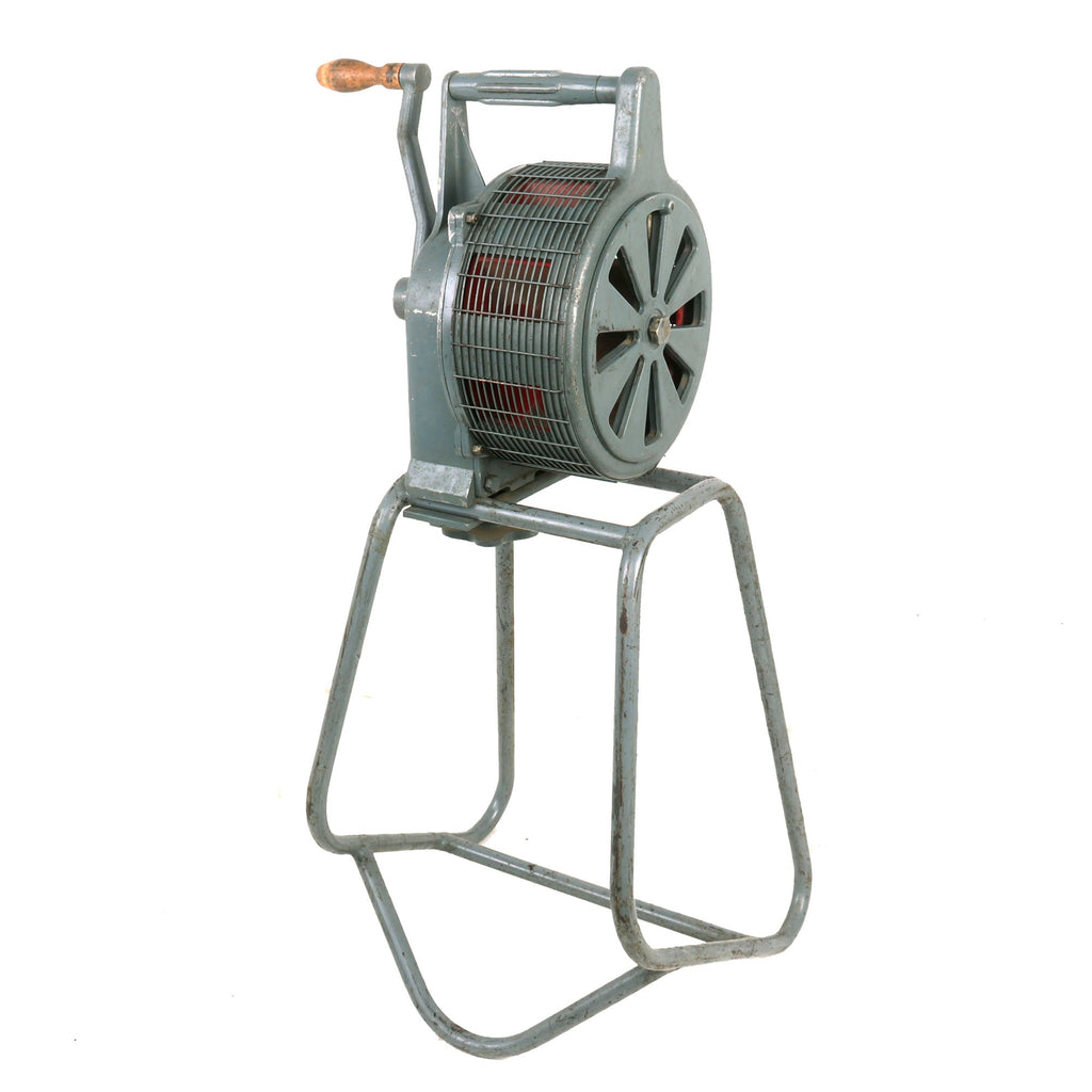 Original British WWII Era Air Raid Siren with Original Stand & Hand Cr ...