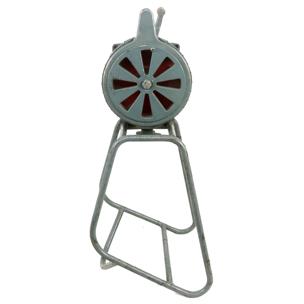 Original British WWII Era Air Raid Siren with Original Stand & Hand Cr ...