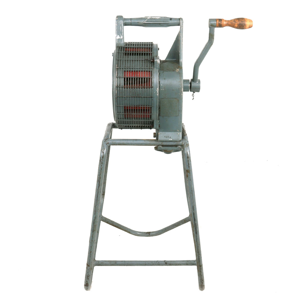 Original British WWII Era Air Raid Siren with Original Stand & Hand Cr ...