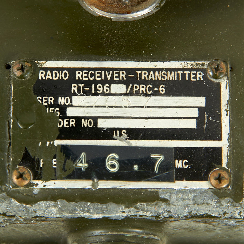 Original U.S. Vietnam War Era RT-196/PRC-6 Radio Receiver Transmitter ...
