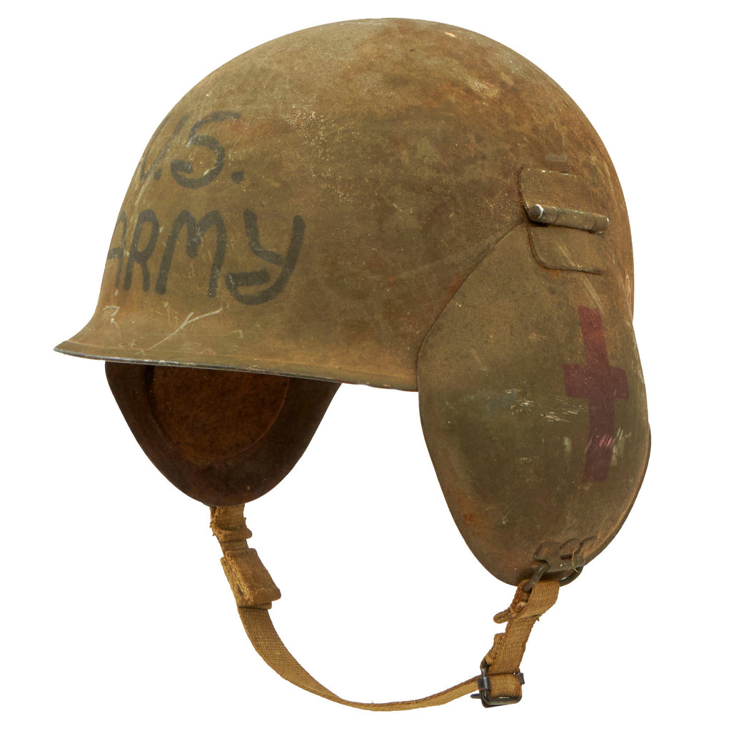 Original U.S. WWII USAAF Bomber Crew M3 Steel FLAK Helmet with Painted ...