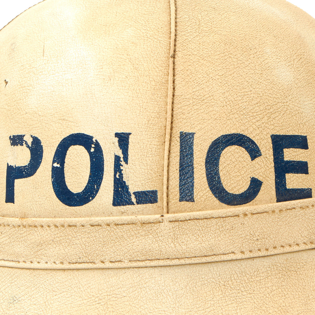 Original Rhodesian Bush War Era Leather Police Officer Helmet ...