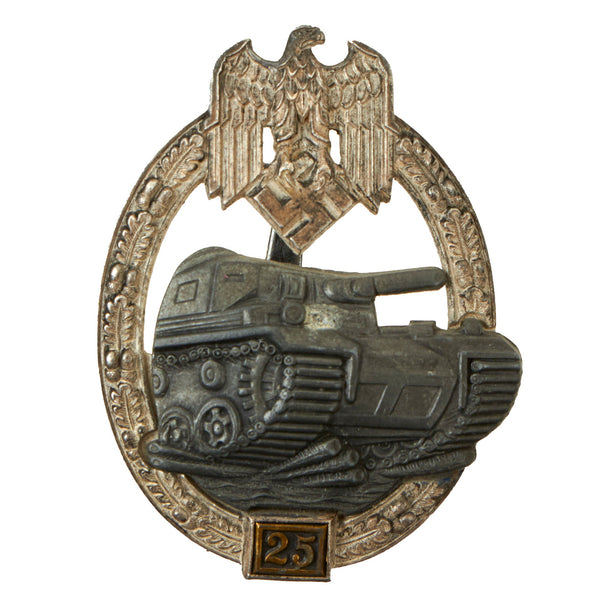 Original German WWII 25 Engagement Panzer Assault Tank Badge by Josef ...