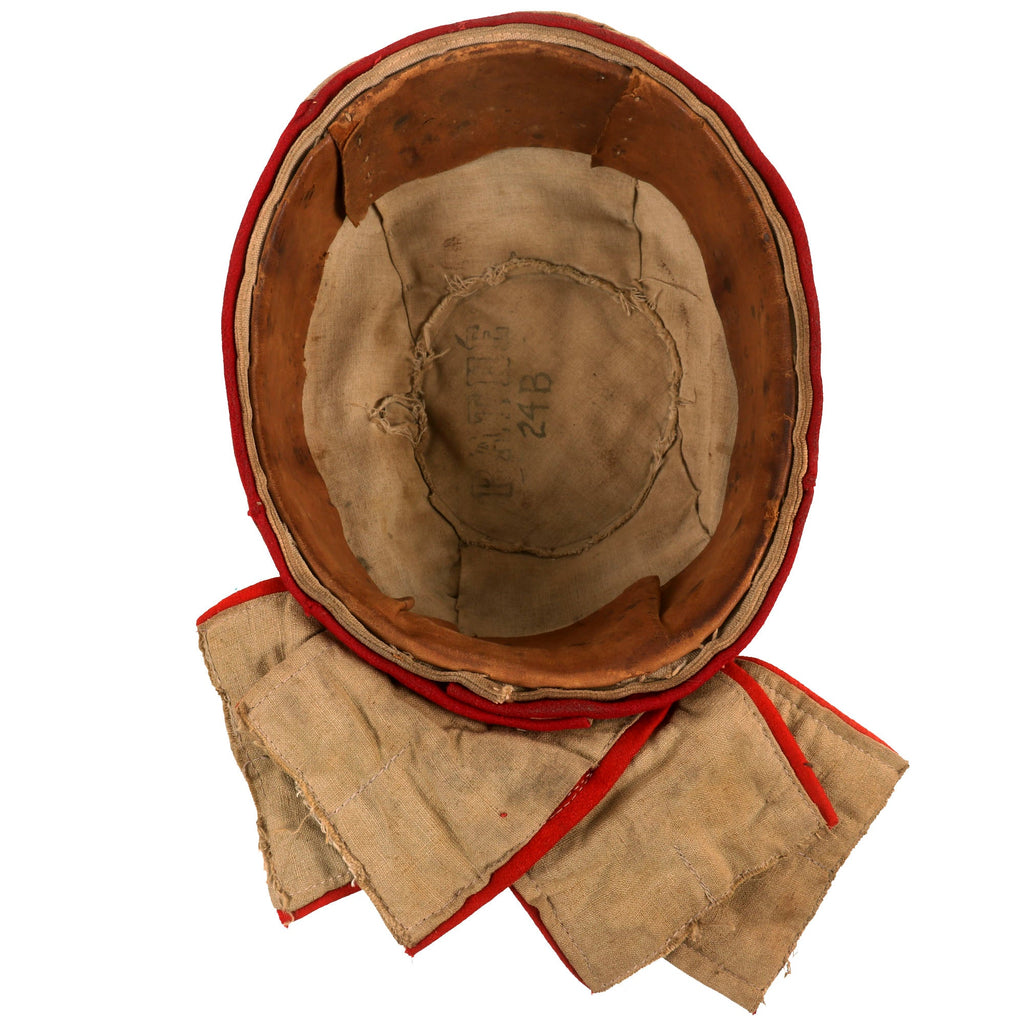 Original Ottoman WWI Turkish Kabalak Hat with Red Piping & Leather Swe ...