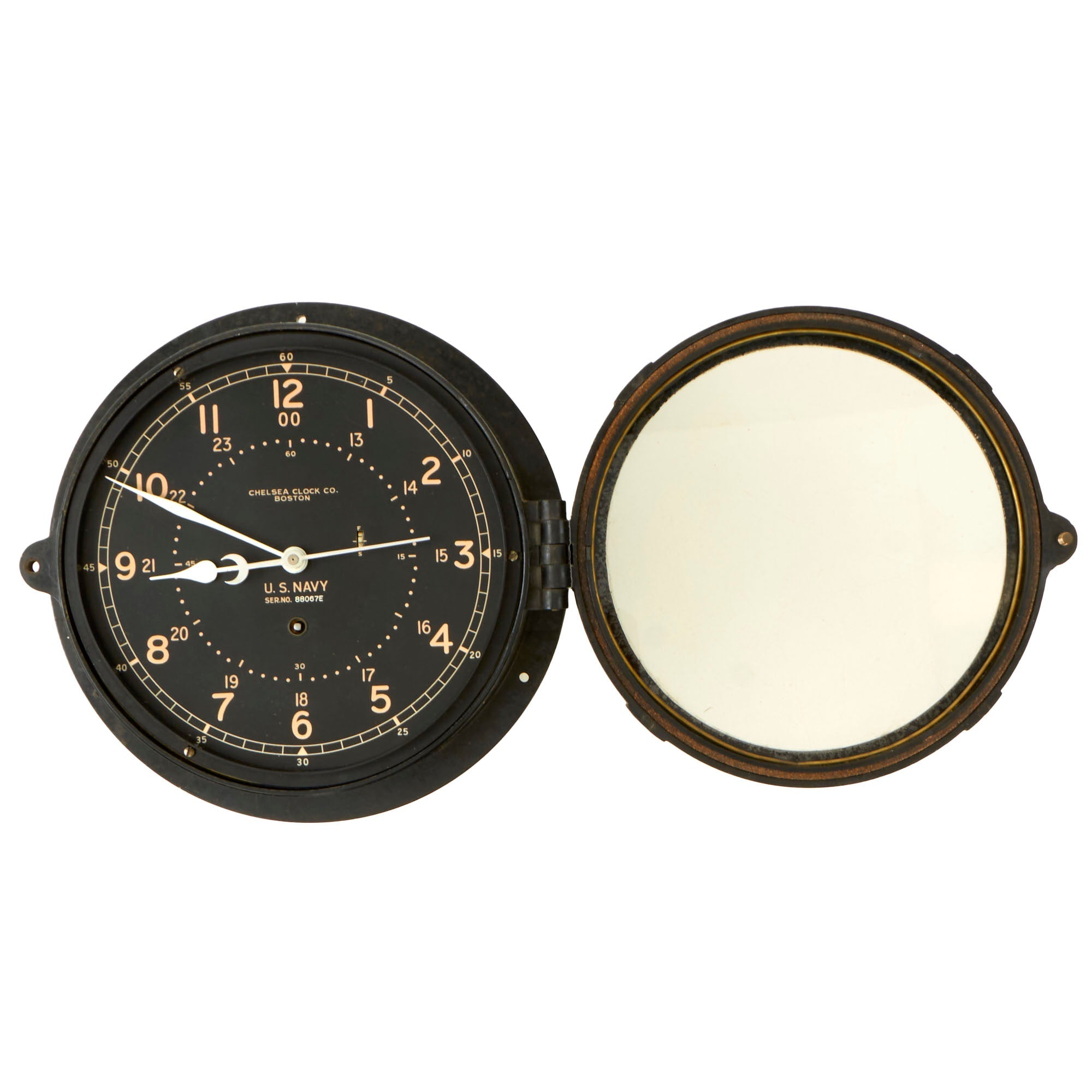 Original U.S. WWII US Navy 24 Hour Ship’s Clock with Original Winding ...