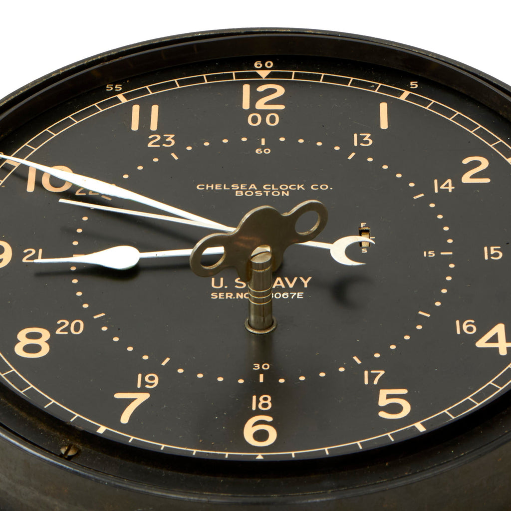 Original U.S. WWII US Navy 24 Hour Ship’s Clock with Original Winding ...