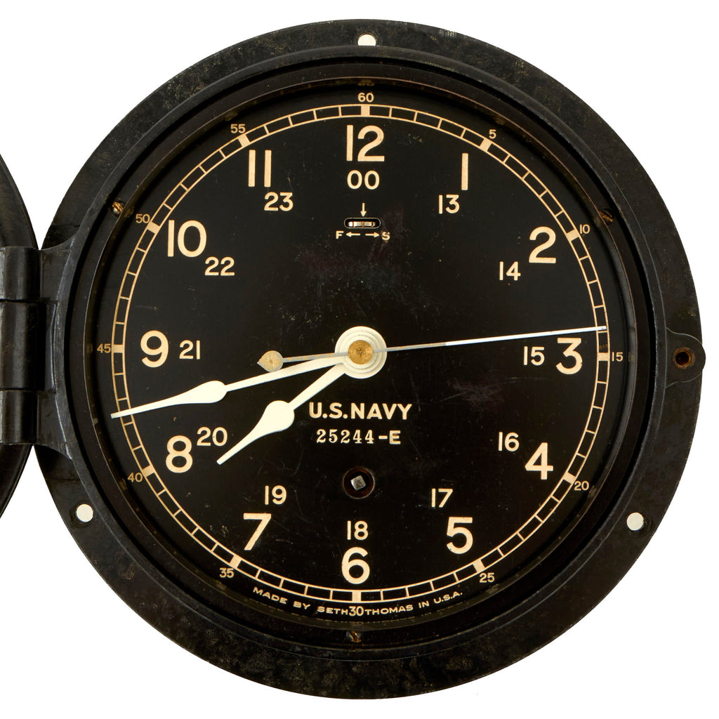 Original U.S. WWII US Navy 24 Hour Ship’s Clock by the Seth Thomas Clo ...