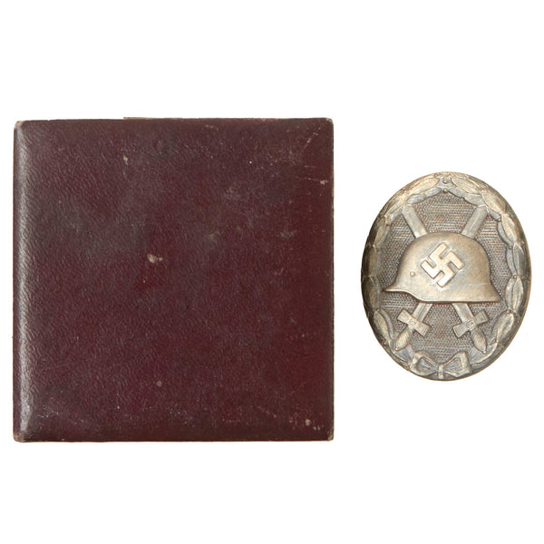 Original German WWII Silver Wound Badge in Original Maroon Case - Unma ...