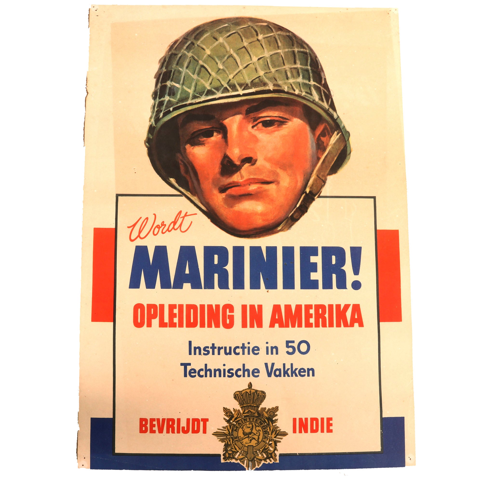 Original Dutch WWII Pair of Posters - Sabotage Warning & American Mari ...