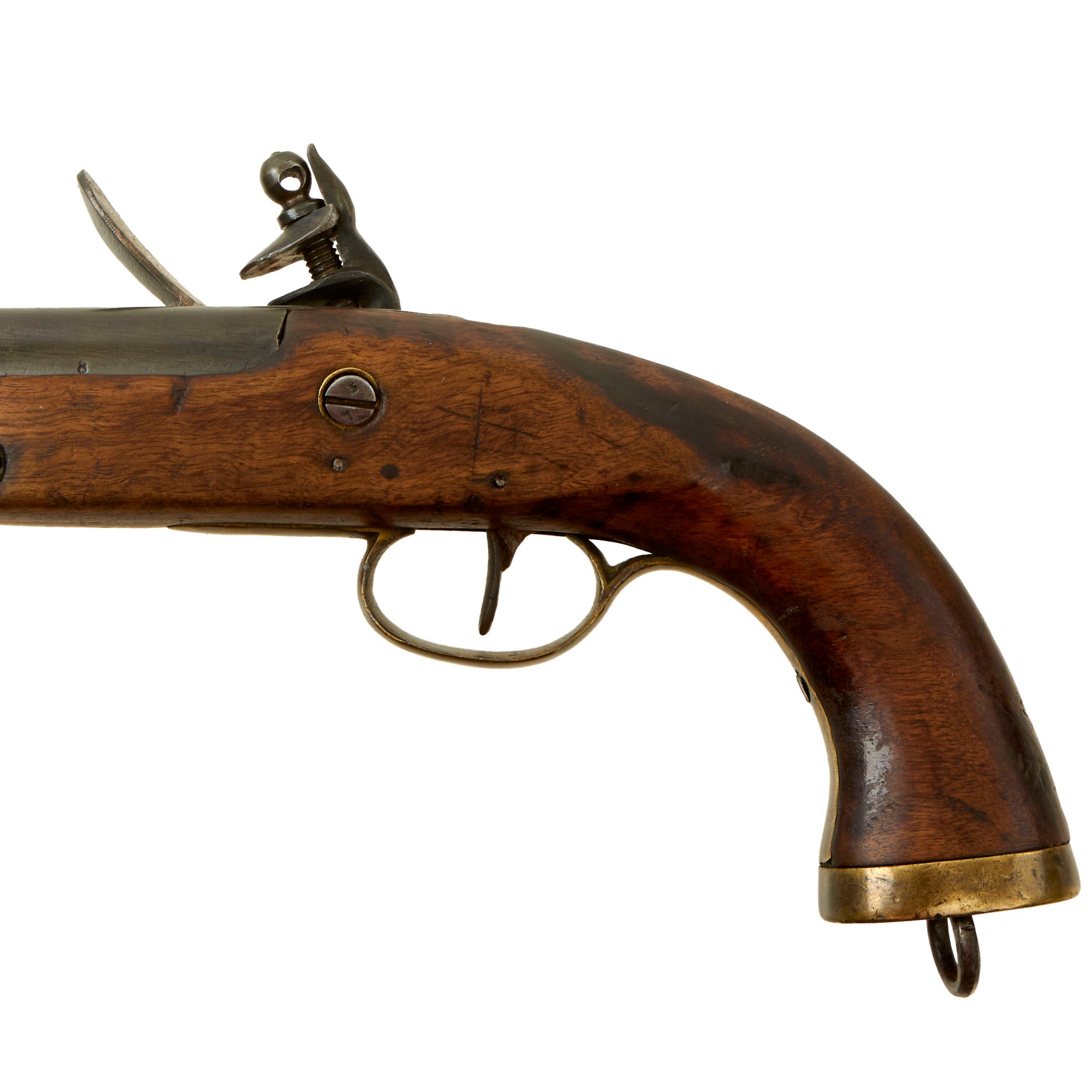 Original Napoleonic Style Belgian Flintlock Naval Pistol with Liège Pr ...