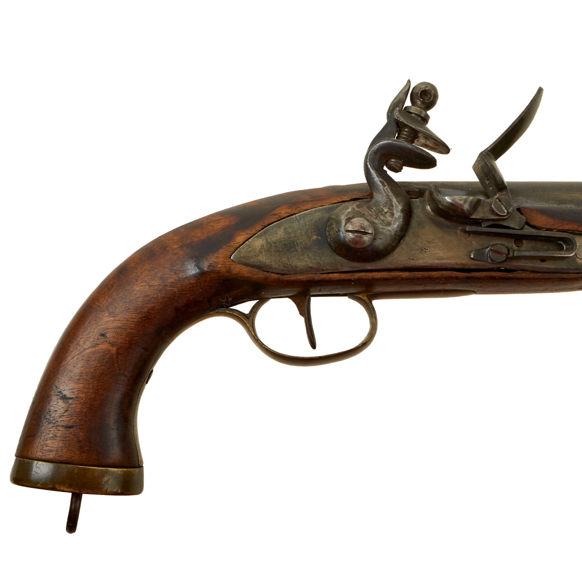 Original Napoleonic Style Belgian Flintlock Naval Pistol with Liège Pr ...