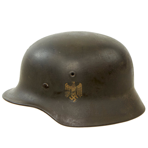 Original German WWII Army Heer M40 Single Decal Steel Helmet with Size ...