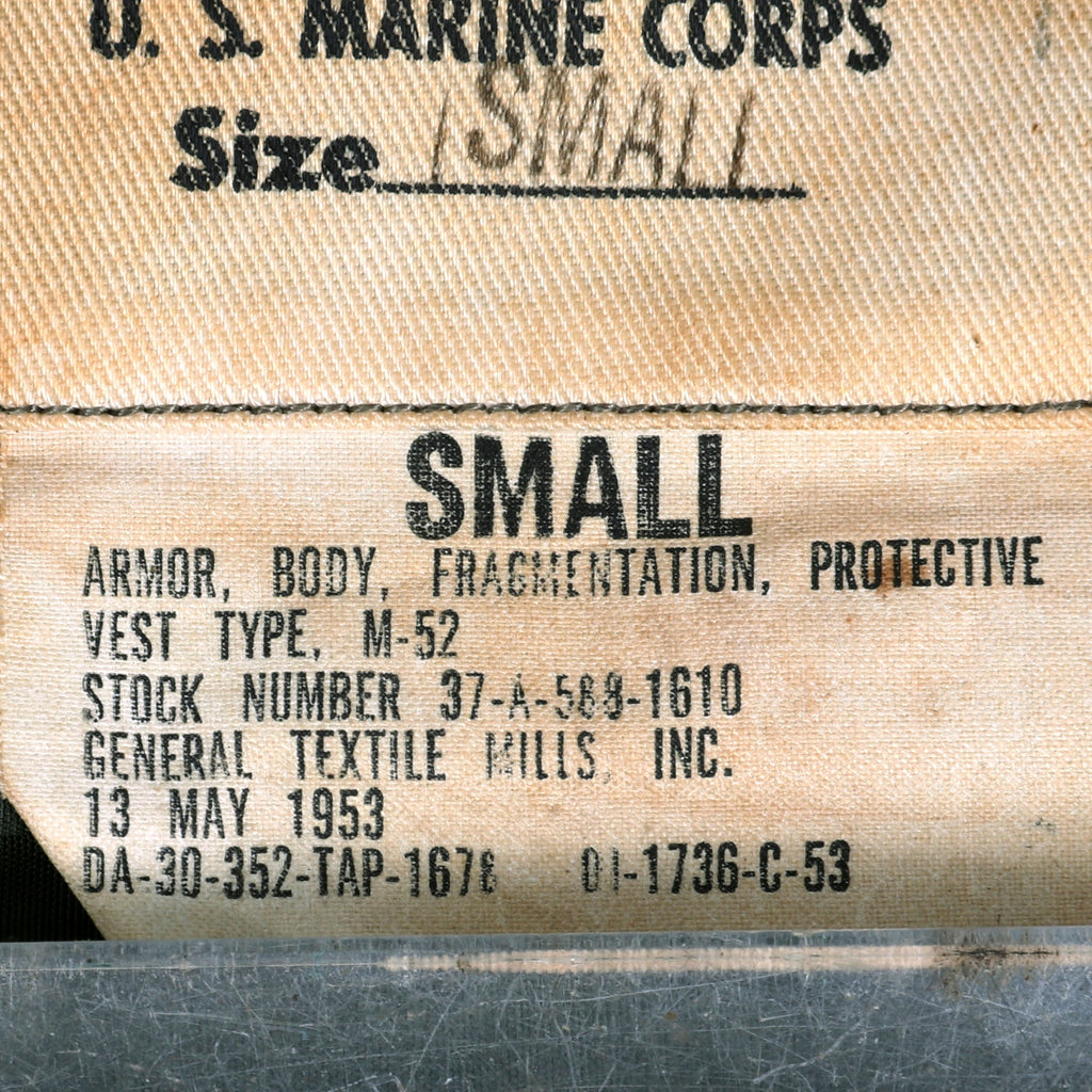 Original U.S. Korean War to Cold War Era US Marine Corps M-1952 Flak J ...