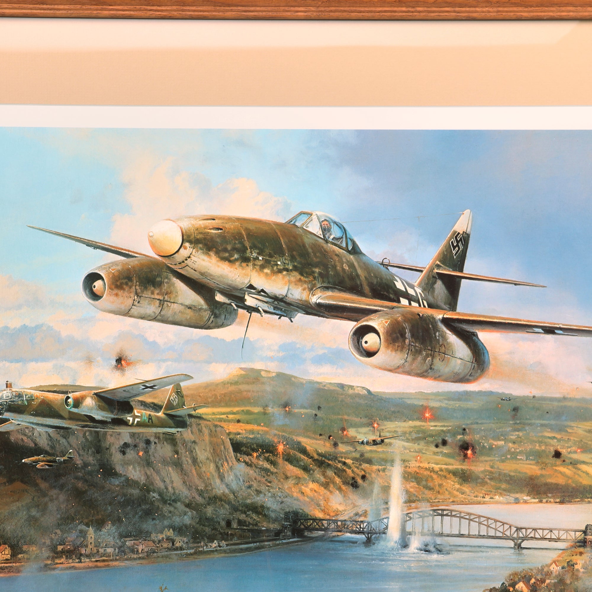 Original Artwork Print: “The Bridge at Remagen” Painting of German Jet ...