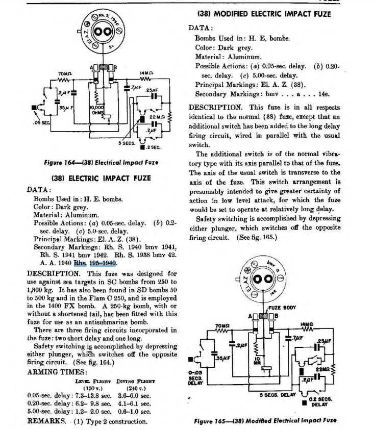 Original German WWII Luftwaffe Set of 2 Electrical Impact Fuses and Fi ...