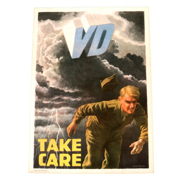 Original U.S. WWII Venereal Disease Awareness Poster - Take Care VD ...