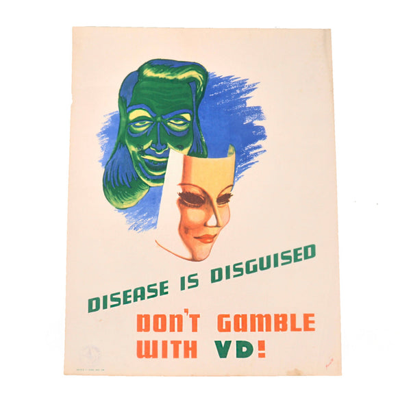 Original U.S. WWII Venereal Disease Awareness Poster - Take Care VD ...