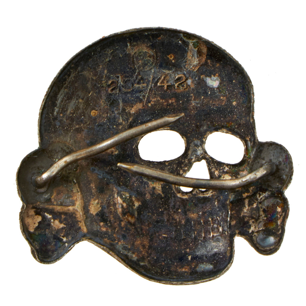 Original Rare German WWII SS Totenkopf Skull Badge for Visor Caps by D ...