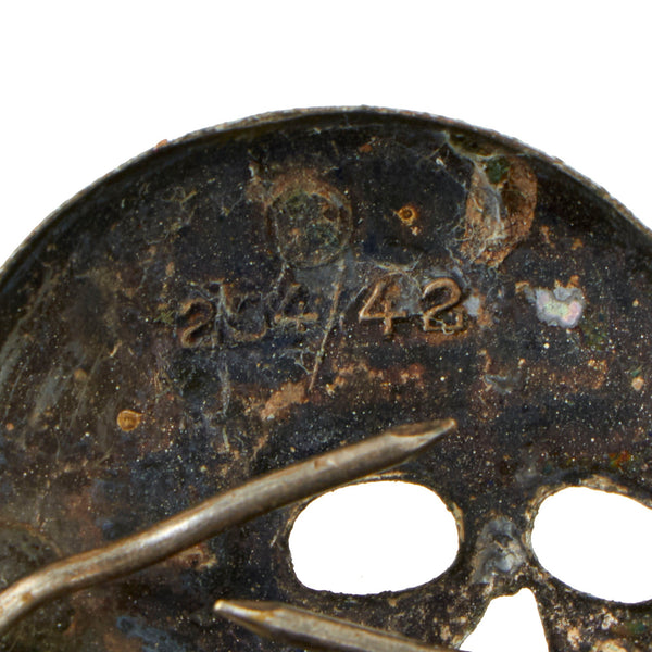 Original Rare German WWII SS Totenkopf Skull Badge for Visor Caps by D ...