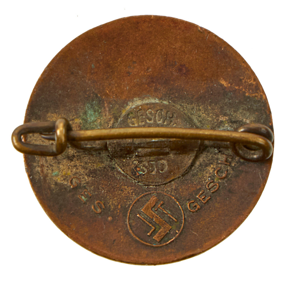 Original German WWII NSDAP Party Enamel Membership Badge Pin - Ges. Ge ...