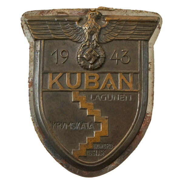 Original German WWII Kuban Bridgehead Shield Decoration with Backing p ...