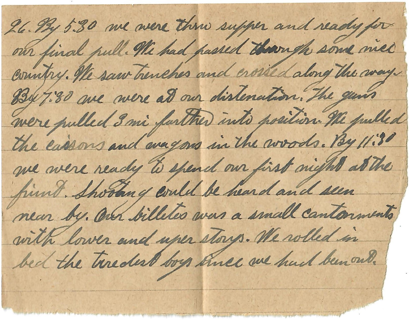 Original U.S. WWI 42nd Division 150th Field Artillery Diary ...