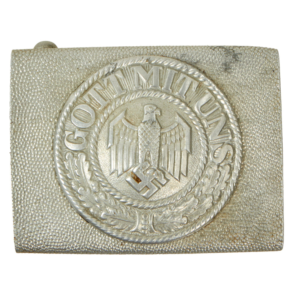 Original German WWII Army Heer EM/NCO Black Leather Parade Belt with P ...