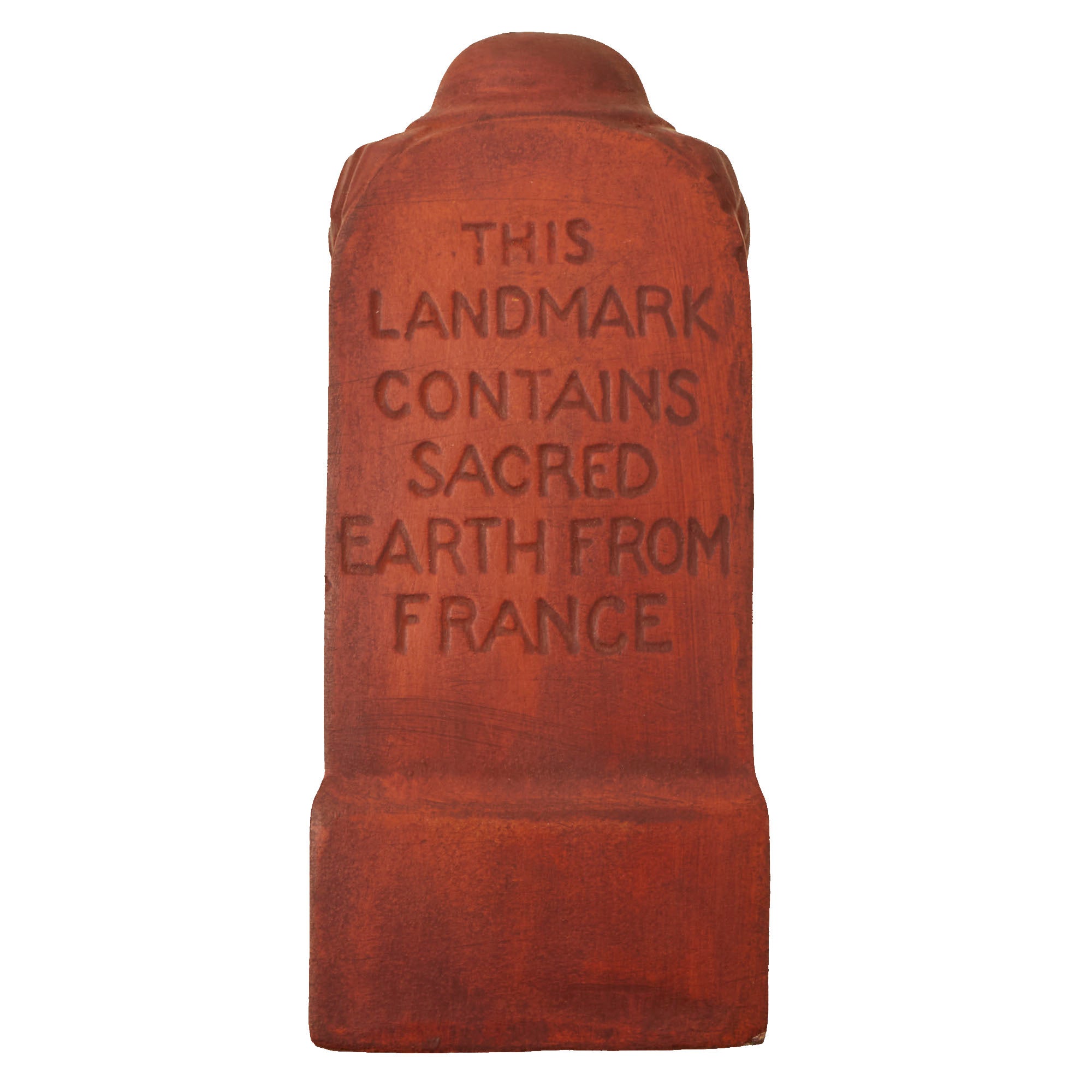 Original French WWI Clay Sacred Earth Marker with Dirt from Lorraine i ...