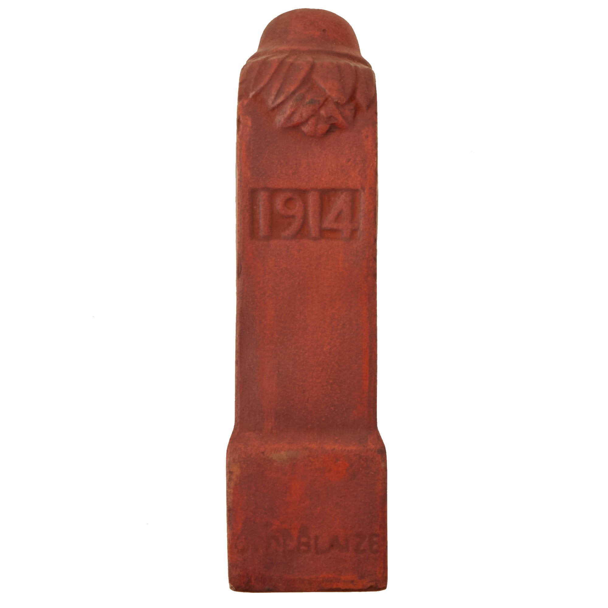 Original French WWI Clay Sacred Earth Marker with Dirt from Lorraine i ...