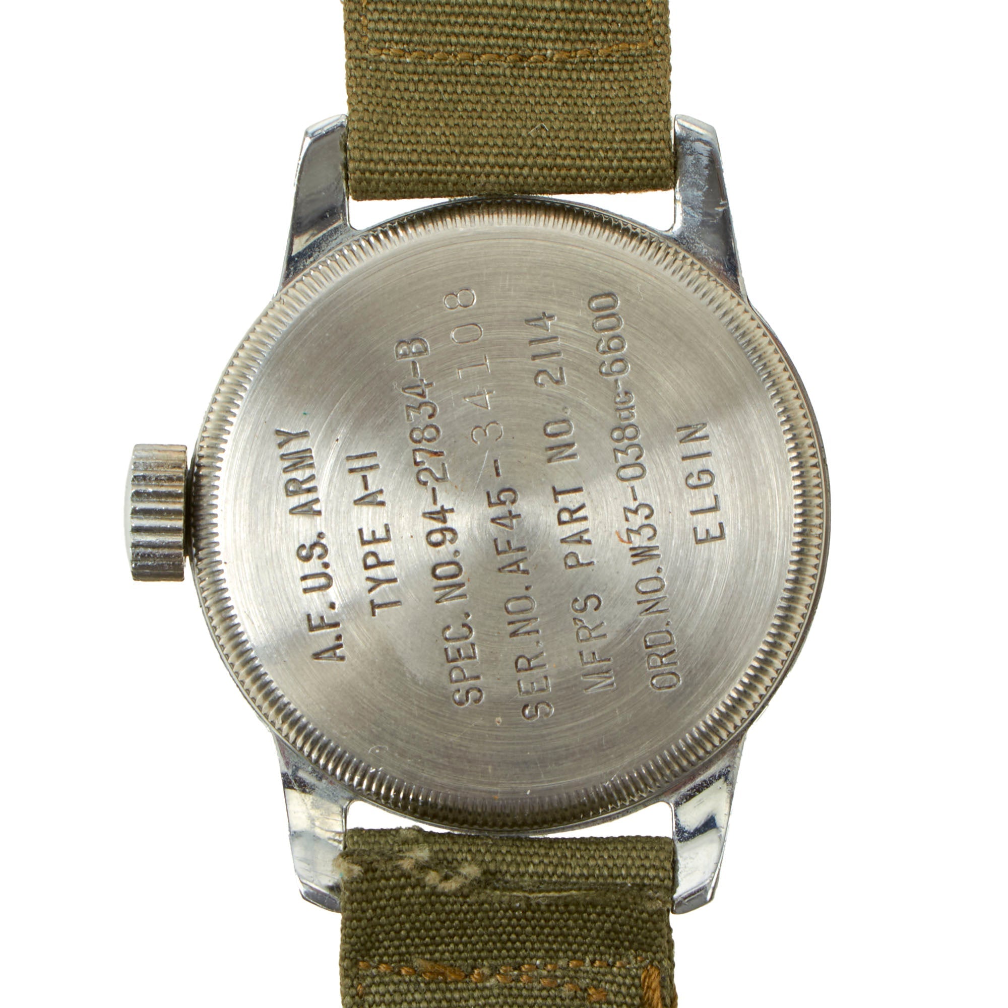 Original U.S. WWII Type A-11 USAAF Unissued Wrist Watch by Elgin - Exc ...