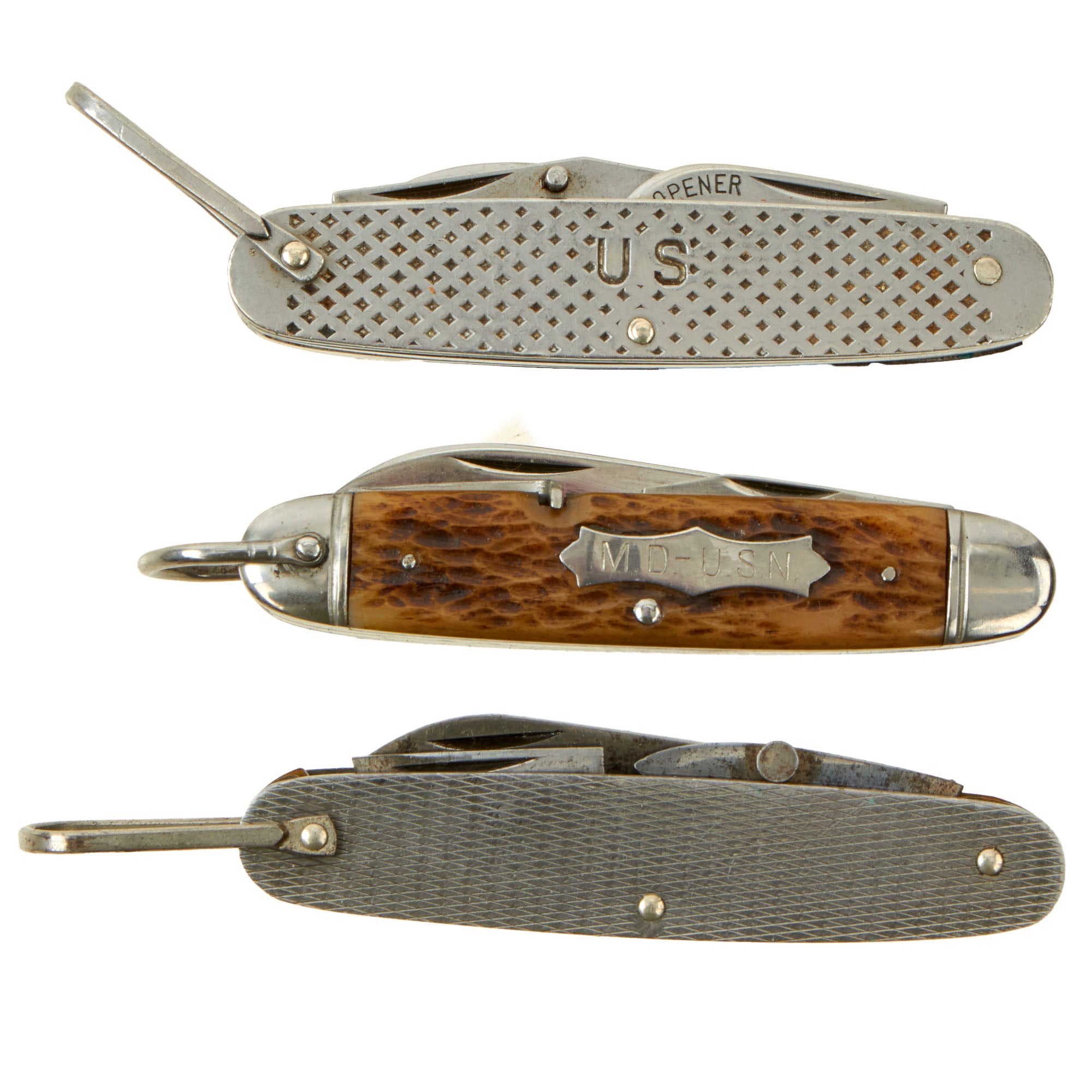 Original U.S. WWII to Vietnam War Era US Army & US Navy Pocket Knife L ...