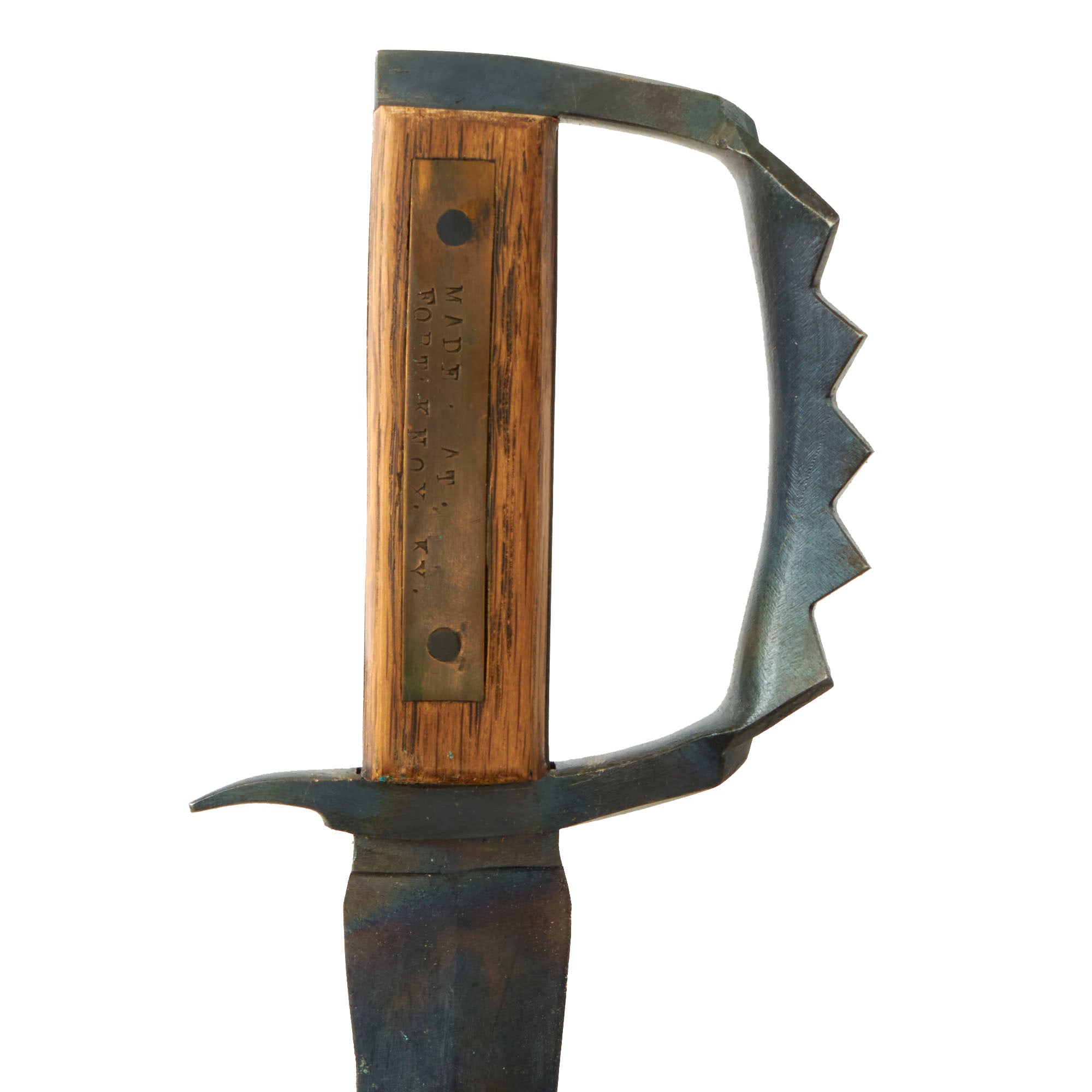 Original U.S. WWII Taylor Huff Type I Knuckle Knife With Wood Grip Sca ...