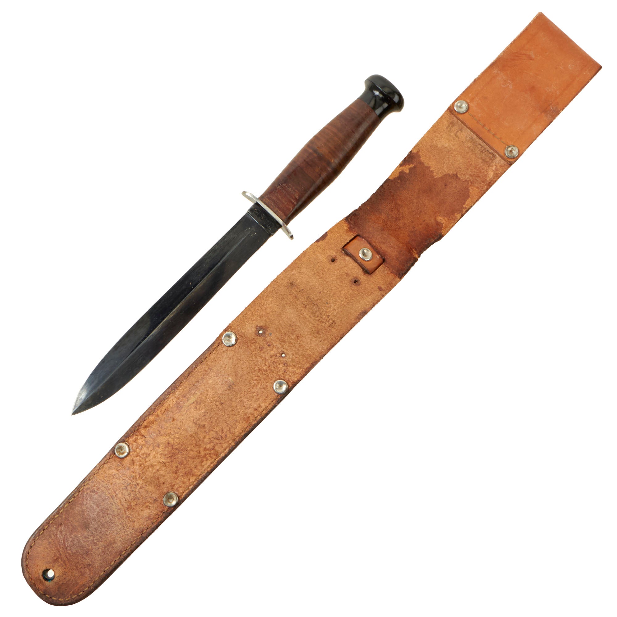 Original U.S. WWII Blued Case Stiletto “OSS Commando” Fighting Knife w ...