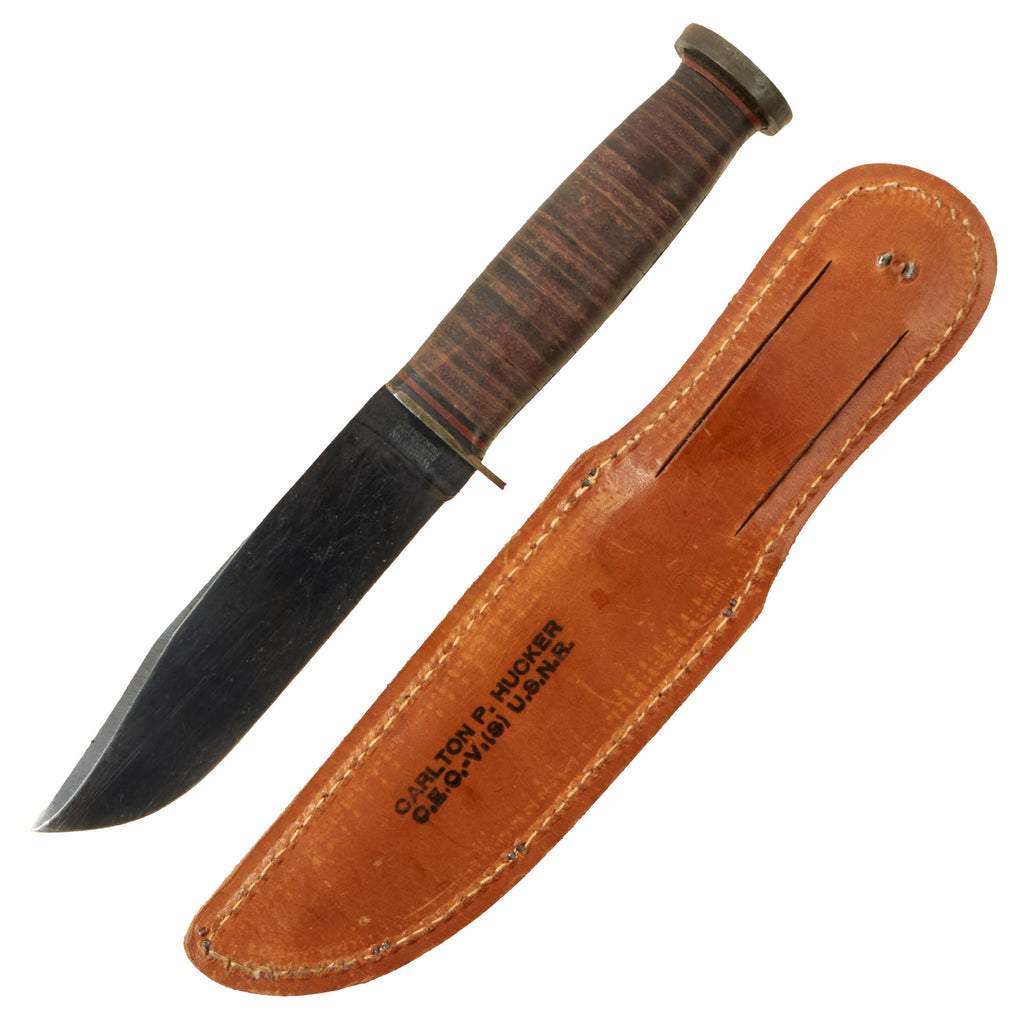 Original U.S. WWII Named Western US Navy “L71 SeaBee” Utility Knife Wi ...