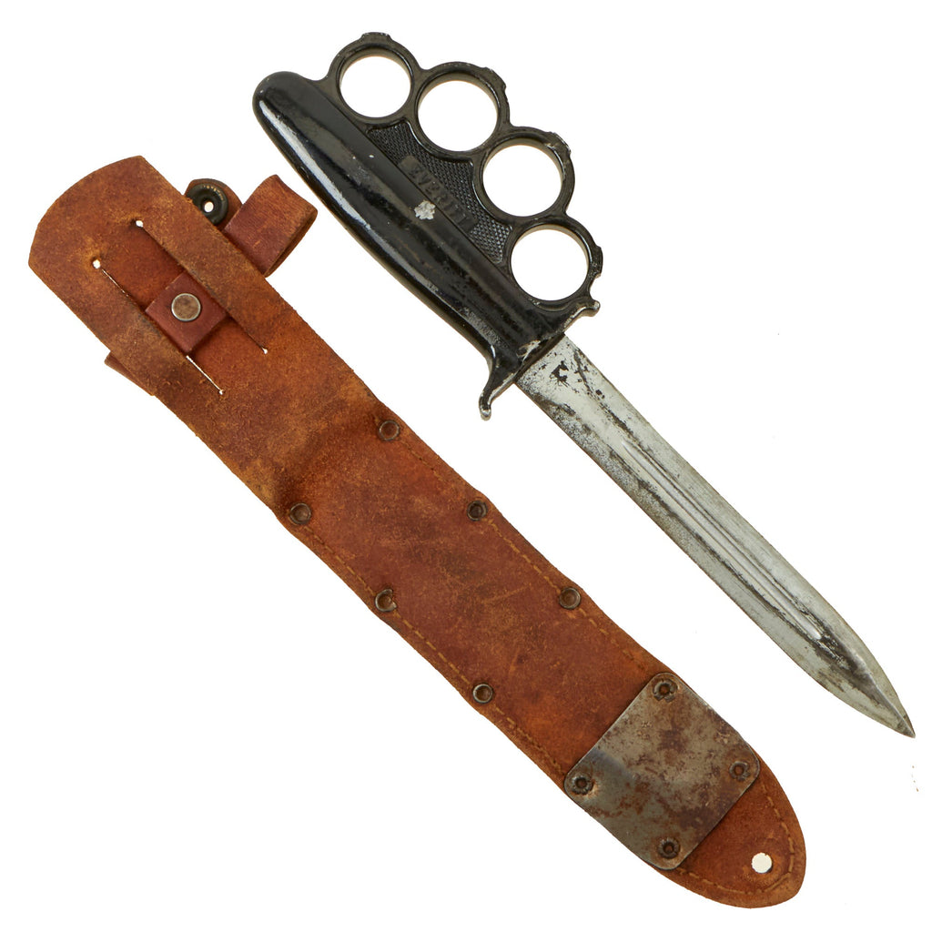 Original Rare U.S. WWII Everitt Black Handle Knuckle Fighting Knife wi ...
