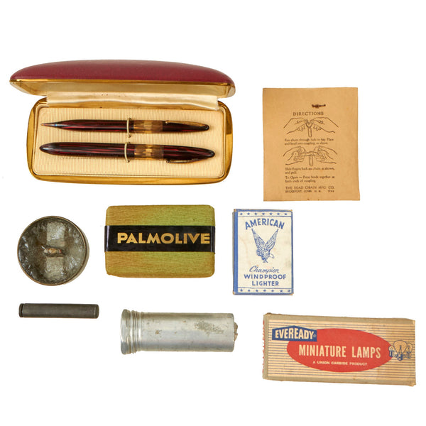 Original U.S. WWII Personal Effect Items Lot Including Sealed Lighter ...