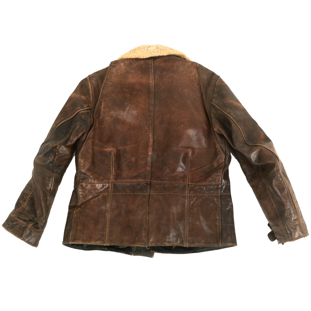 Original German WWII Luftwaffe Pilot's Brown Leather Flight Jacket wit ...