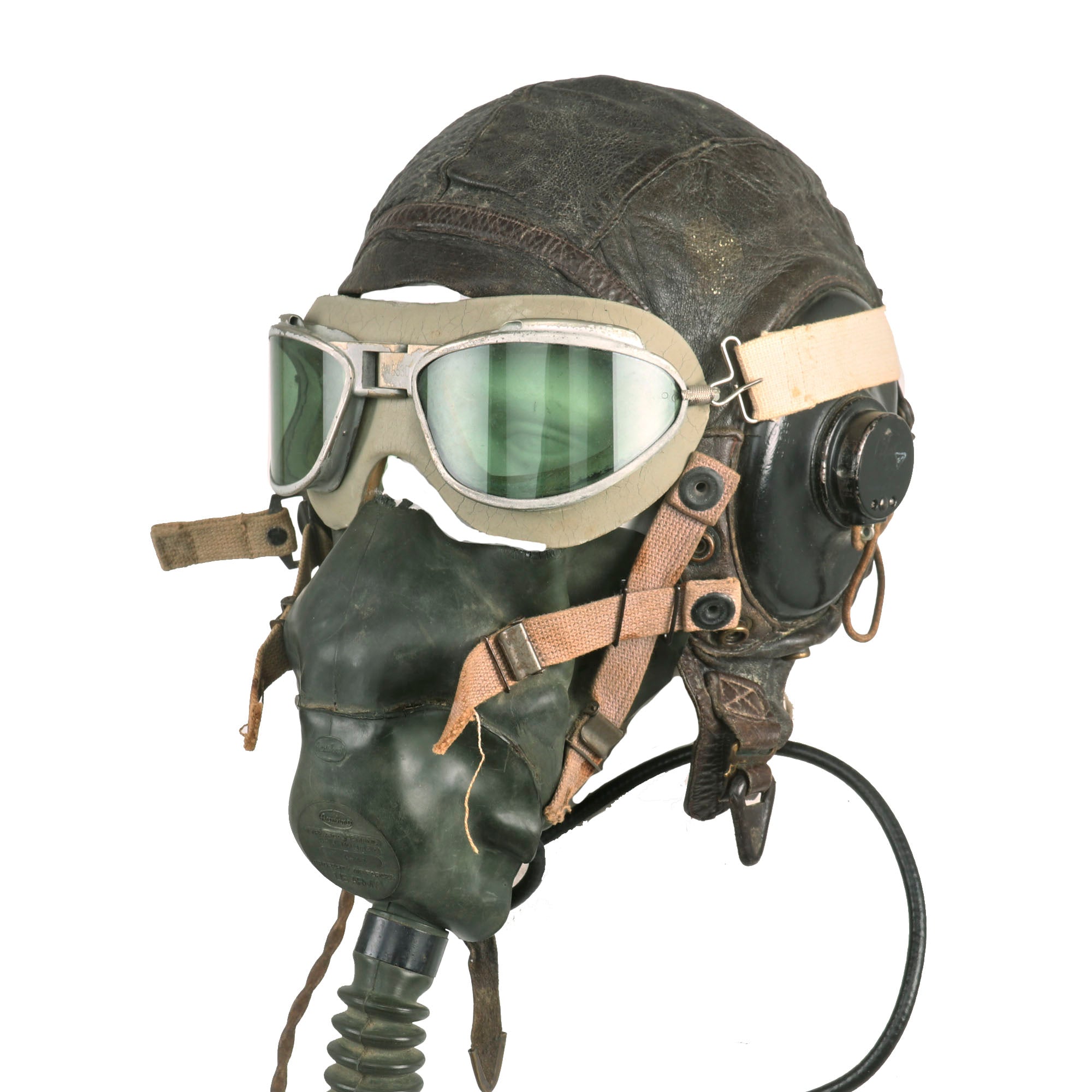 Original U.S. WWII USAAF Aviator Flight Helmet Set - AN6530 Goggles, E ...