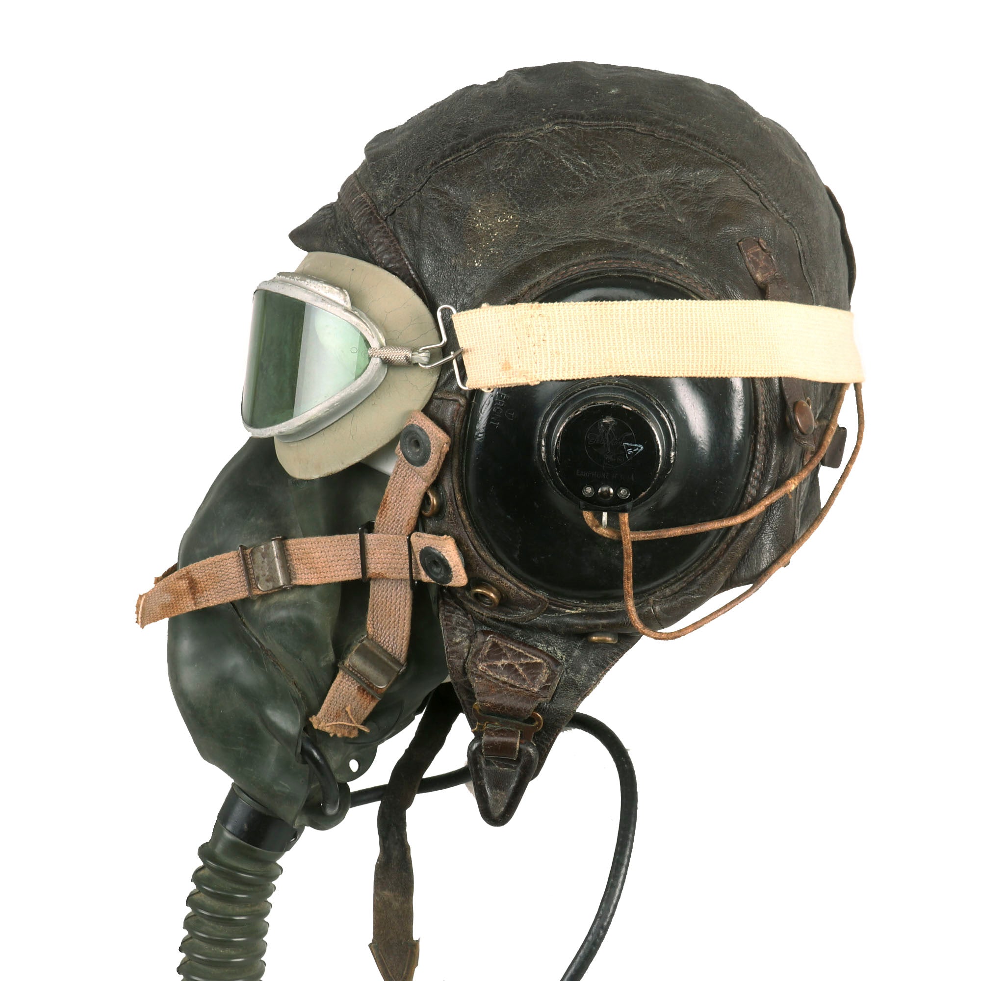 Original U.S. WWII USAAF Aviator Flight Helmet Set - AN6530 Goggles, E ...
