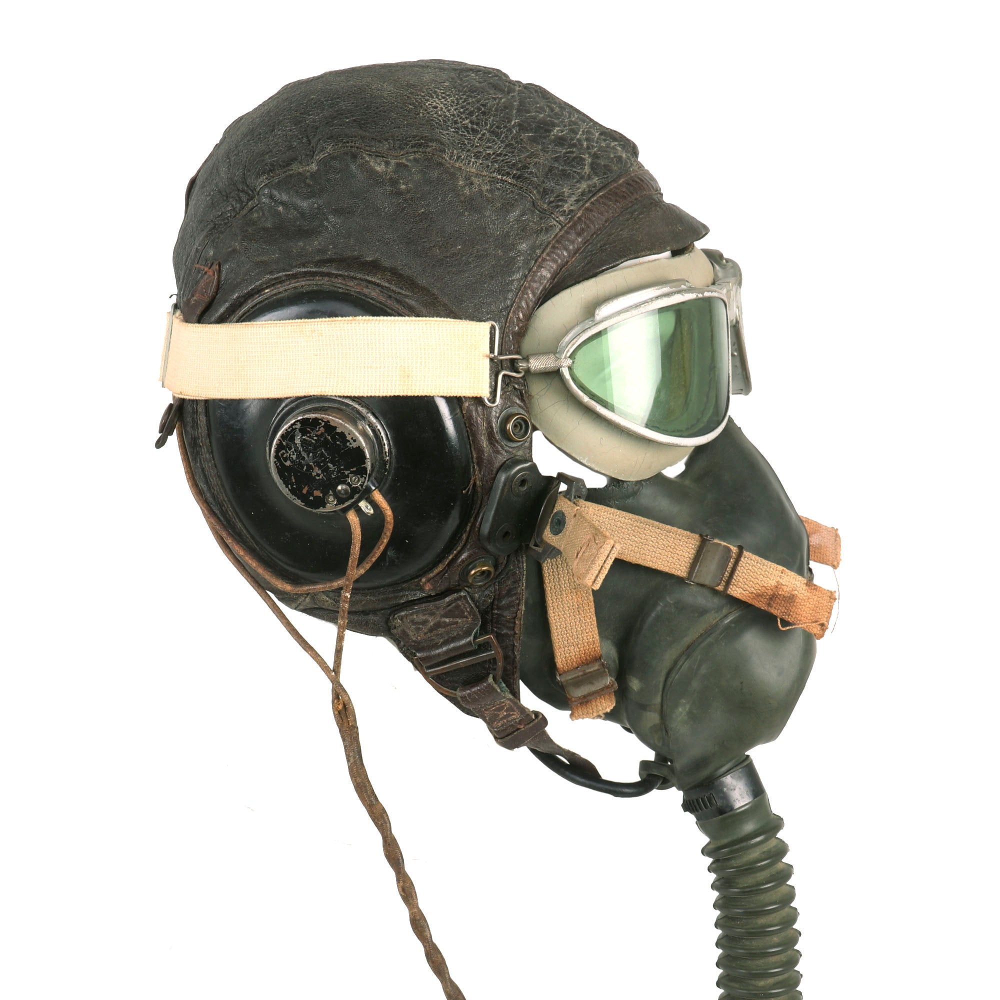 Original U.S. WWII USAAF Aviator Flight Helmet Set - AN6530 Goggles, E ...