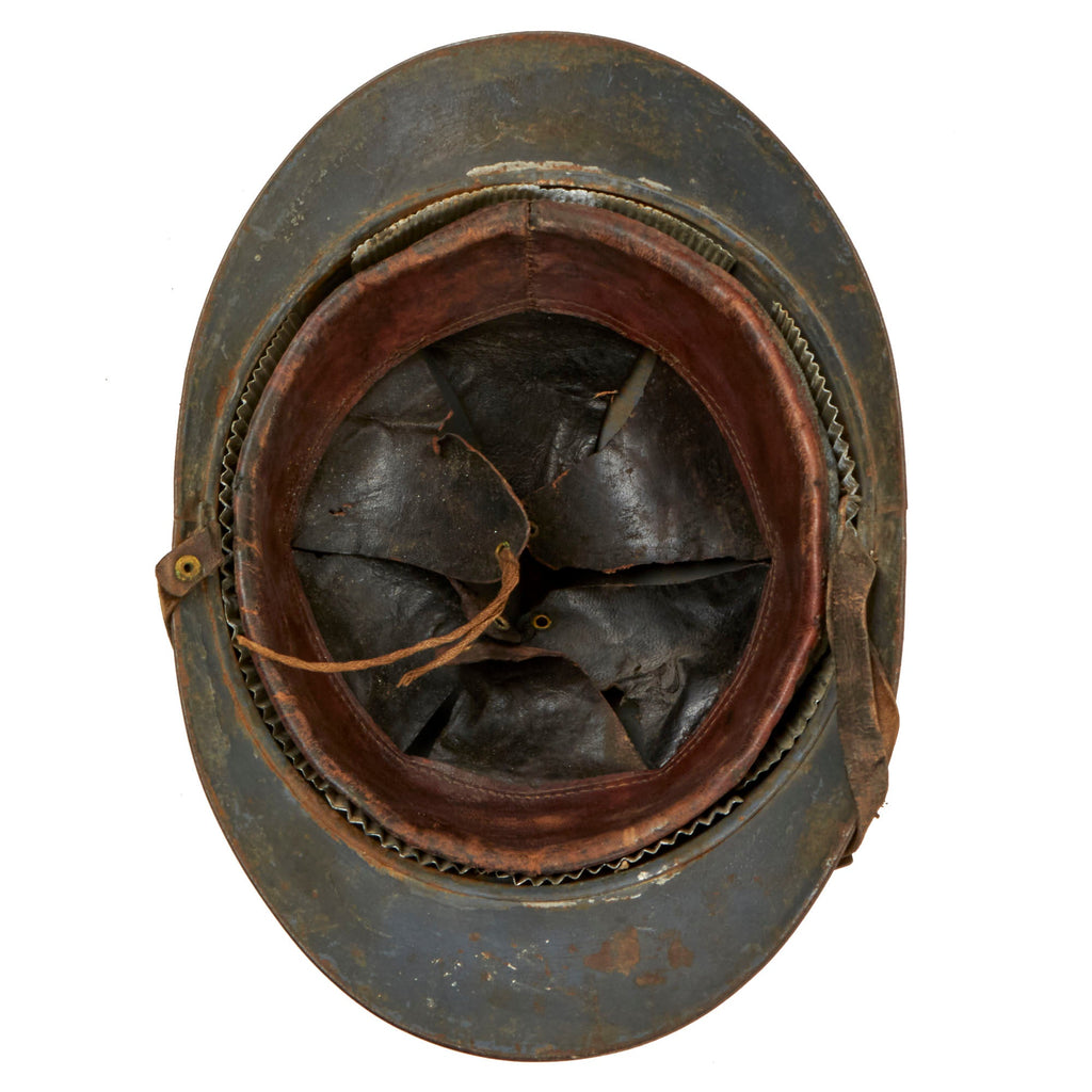Original French WWI Model 1915 Adrian Helmet in Horizon Blue with Arti ...