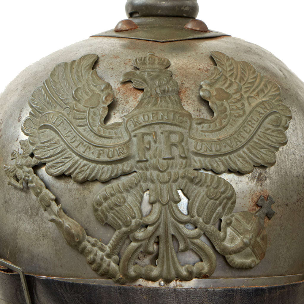 Original WWI German M1915 Prussian Line Kürassier Lobster Tail Pickelh ...