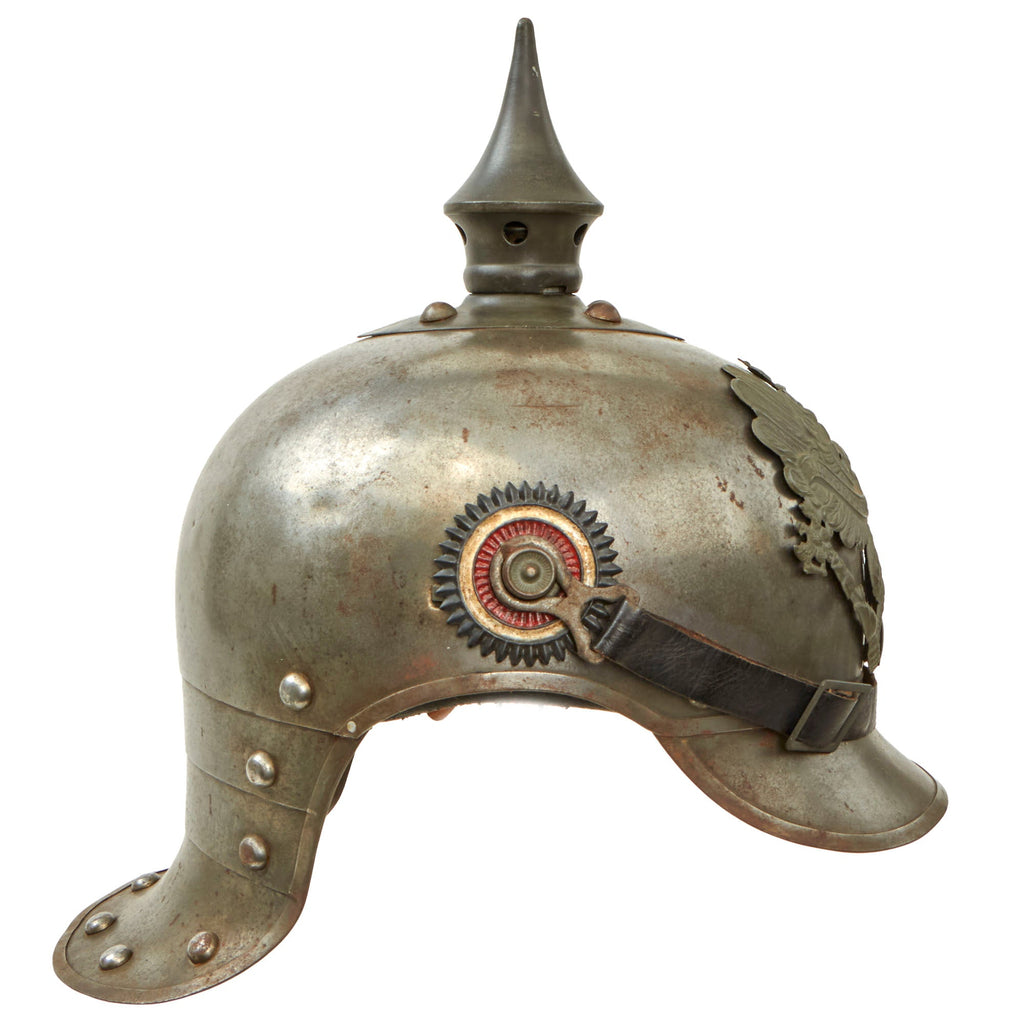 Original WWI German M1915 Prussian Line Kürassier Lobster Tail Pickelh ...