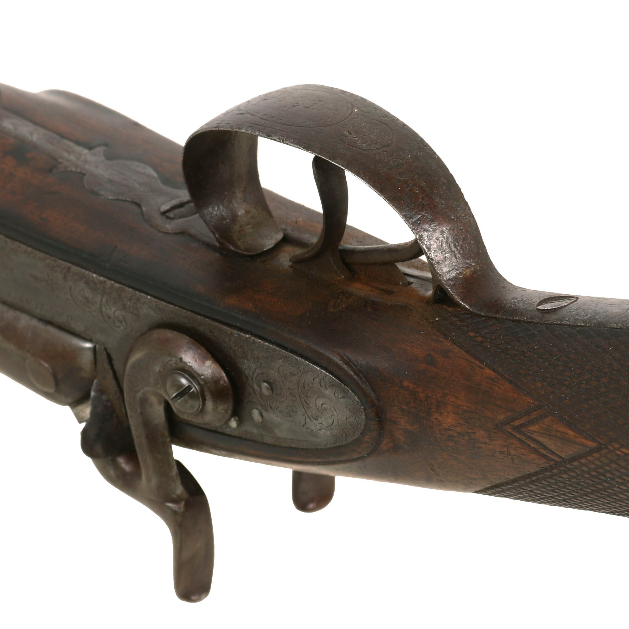 Original British 13 Bore Double Barrel Percussion Shotgun by James Har ...