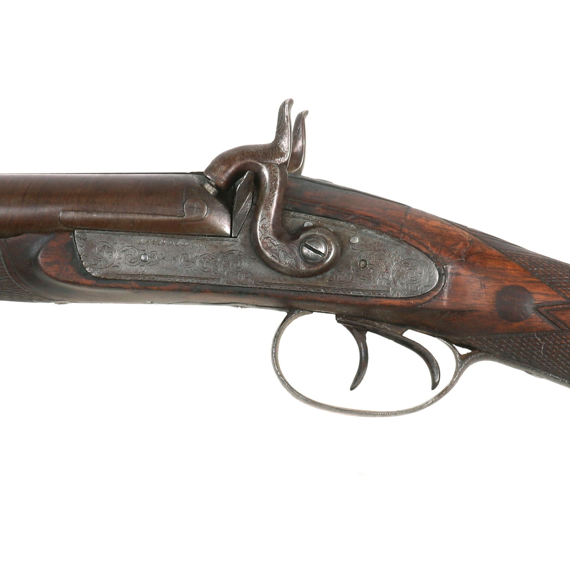 Original British 13 Bore Double Barrel Percussion Shotgun by James Har ...